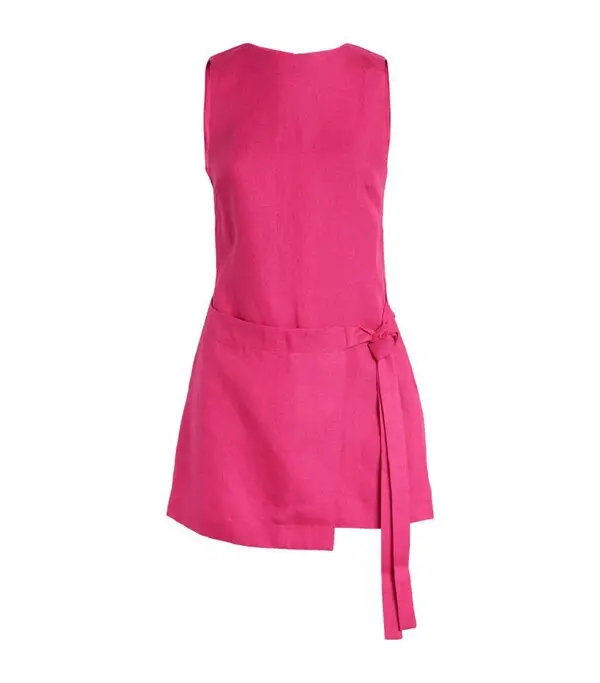 Bondi Born Linen Martinique Mini Dress - Pink | Editorialist