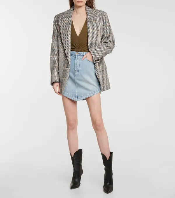Alexandre Vauthier Asymmetric Denim Miniskirt