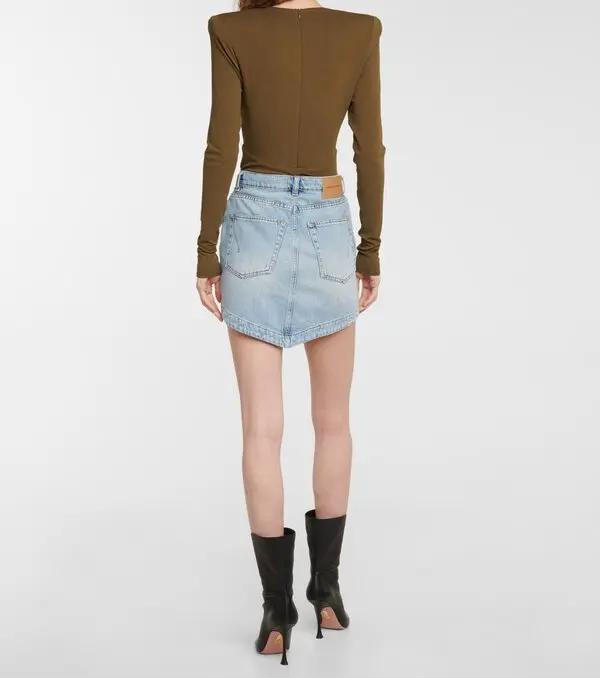 Alexandre Vauthier Asymmetric Denim Miniskirt