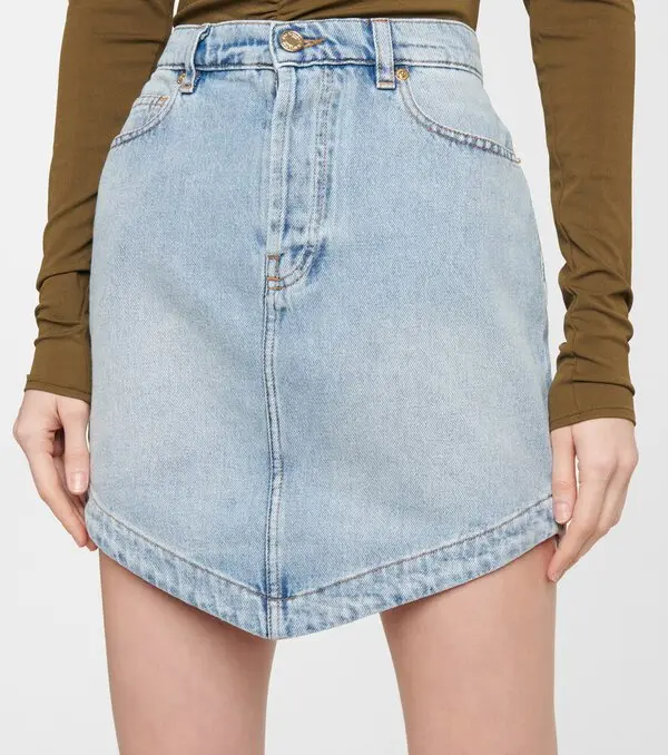 Alexandre Vauthier Asymmetric Denim Miniskirt