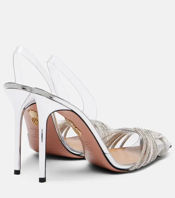 AQUAZZURA Gatsby 105 Embellished Slingback Pumps