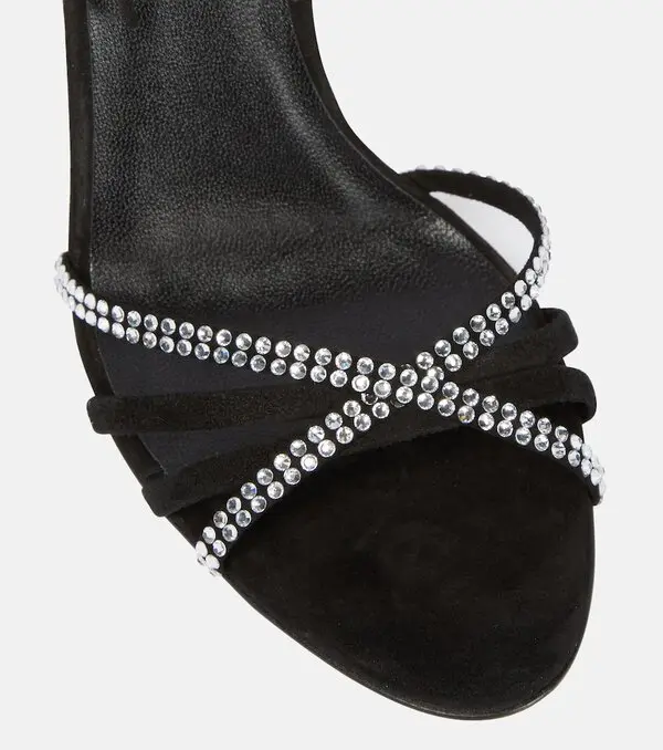 Paris Texas Holly Nicole Leather Sandals - Black