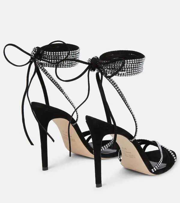 Paris Texas Holly Nicole Leather Sandals - Black