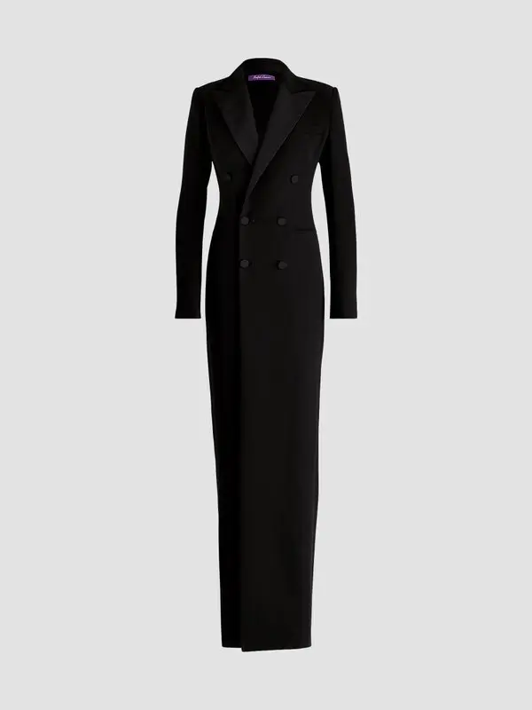 Ralph Lauren Kristian Silk Tuxedo Dress - Black