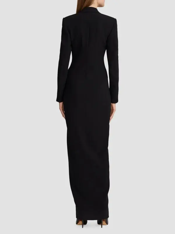 Ralph Lauren Kristian Silk Tuxedo Dress - Black