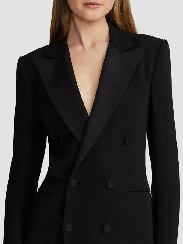Ralph Lauren Kristian Silk Tuxedo Dress - Black