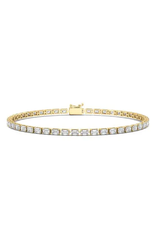 HAUTECARAT Emerald Cut Diamond Tennis Bracelet - 6.69 Ctw Yellow Gold