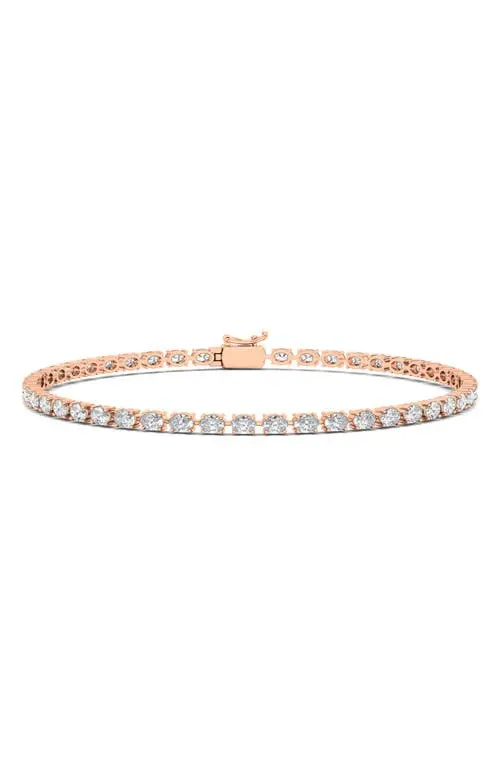 HAUTECARAT Oval Cut Lab-created Diamond Tennis Bracelet - 6.20 Ctw Rose Gold