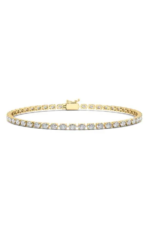 HAUTECARAT Oval Cut Lab-created Diamond Tennis Bracelet - 6.20 Ctw Yellow Gold