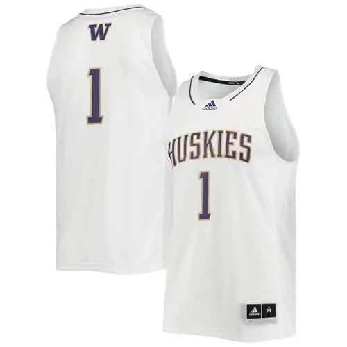 Adidas 1 Washington Huskies Swingman Basketball Jersey - White