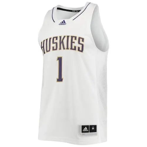 Adidas Washington Huskies Basketball Jersey - White