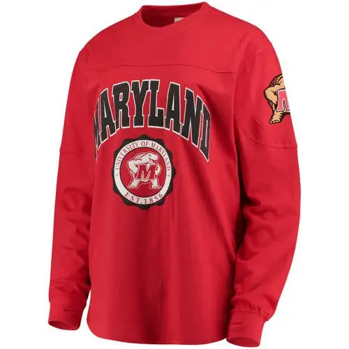 PRESSBOX Maryland Terrapins Edith Long Sleeve T-shirt - Red