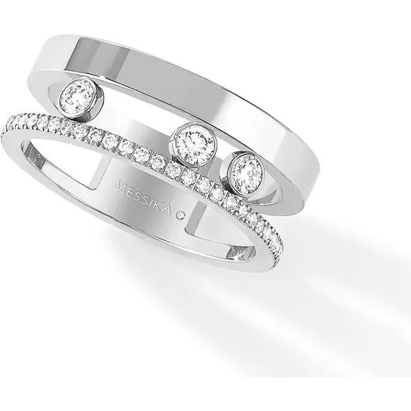 Messika Move Romane Diamond Stack Ring - White Gold/diamond