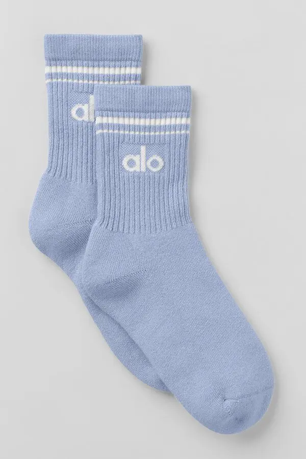 Alo Yoga Half-crew Throwback Socks - Winter Frost/white