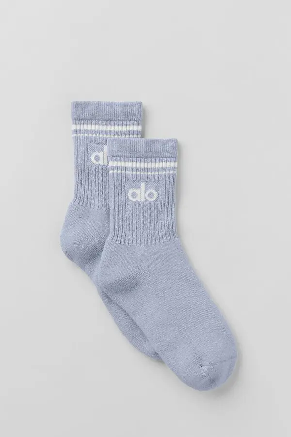 Alo Yoga Half-crew Throwback Socks - Winter Frost/white