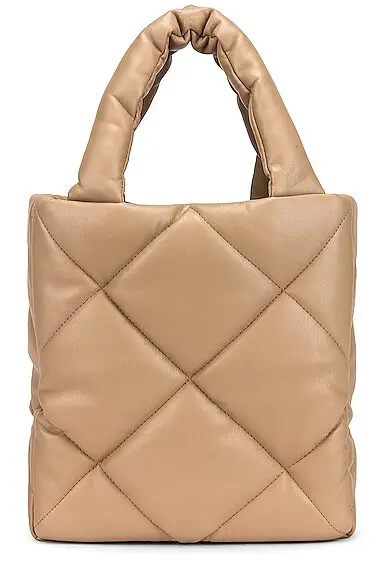 STAND STUDIO Rosanne Faux Leather Diamond Bag In Beige