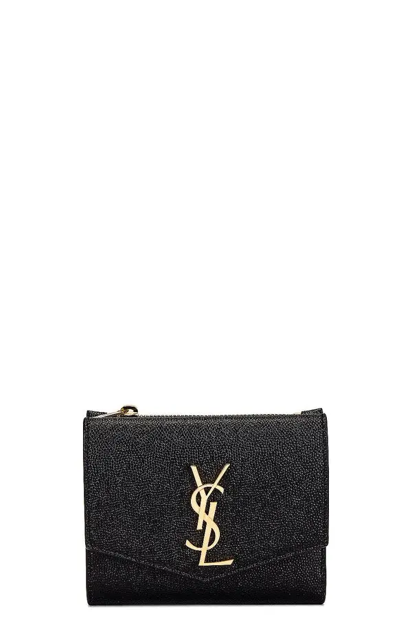 Saint Laurent Uptown Compact Wallet In Black - Nero