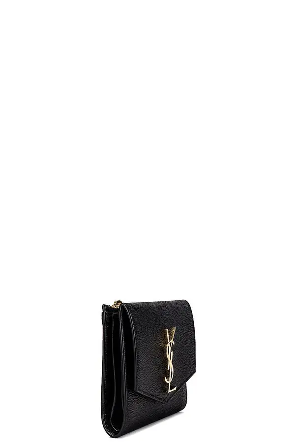 Saint Laurent Uptown Compact Wallet In Black