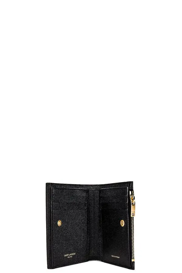 Saint Laurent Uptown Compact Wallet In Black