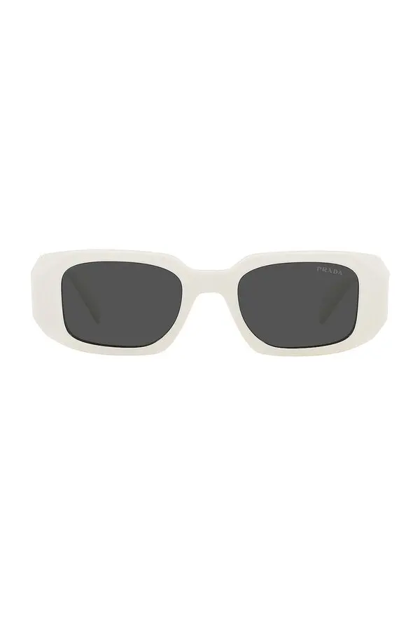 Prada Scultoreo Narrow Sunglasses - White & Dark Grey