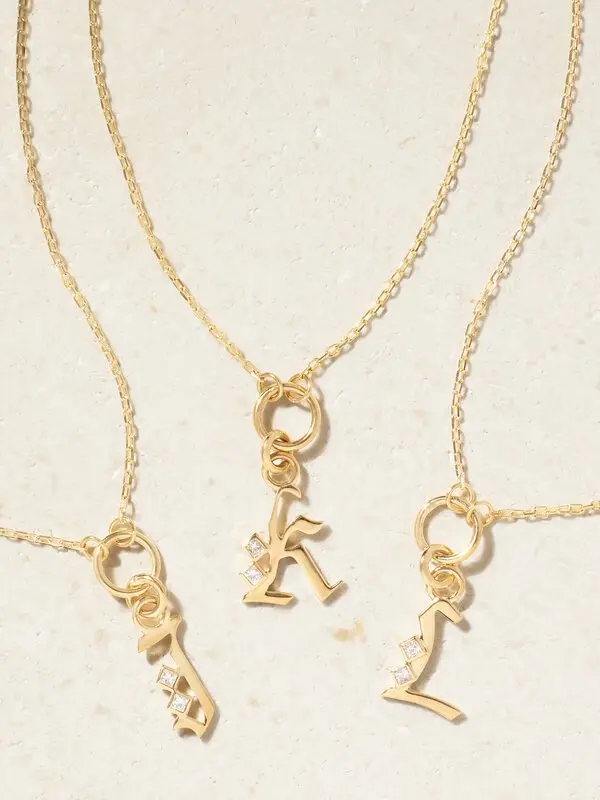 FOUNDRAE Initial 18-karat Diamond Pendant Necklace - Gold