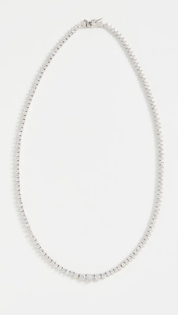Shashi Tennis Graduated Necklace - Silver