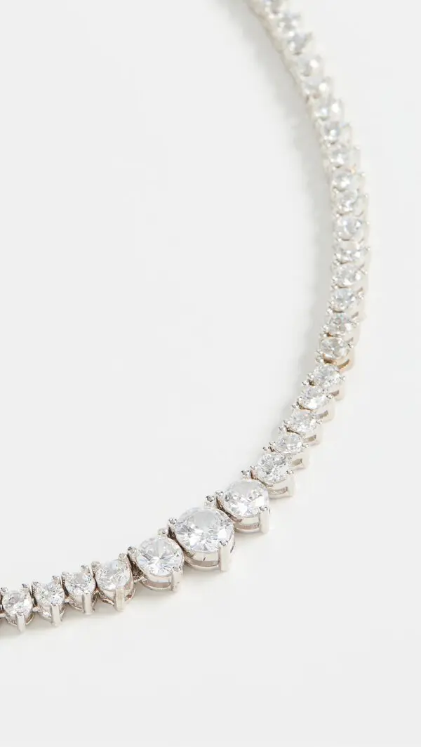 Shashi Tennis Graduated Necklace - Silver