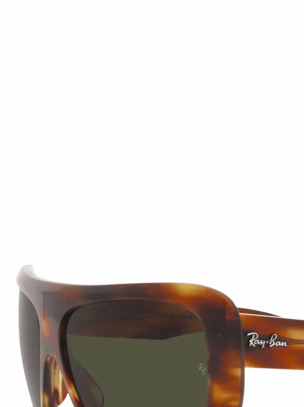 Ray-ban Tortoiseshell Effect Geometric Frame Sunglasses