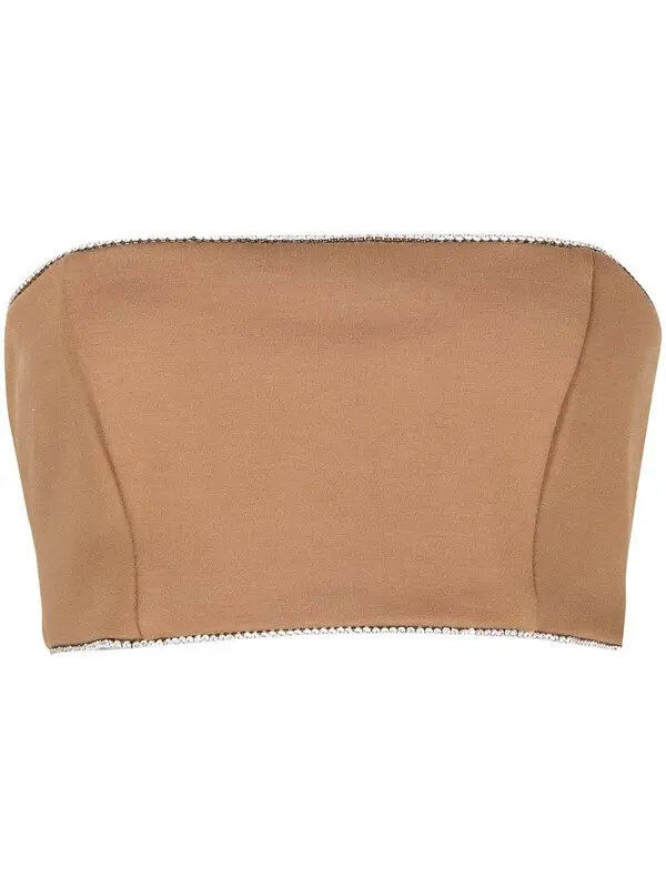 Staud Cropped Bralette Top - Brown