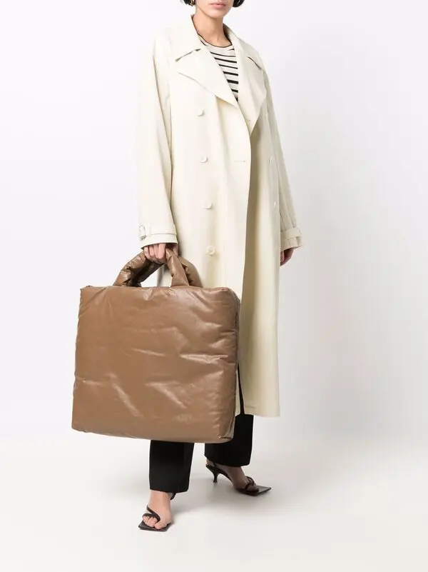 Kassl Editions Large Oil-Coated Pillow Bag - Brown | Editorialist