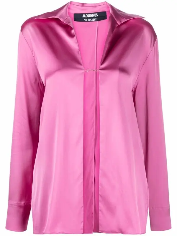 Jacquemus La Chemise Notte Satin Shirt - Pink