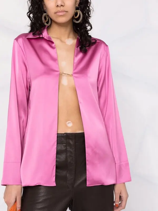 Jacquemus La Chemise Notte Satin Shirt - Pink