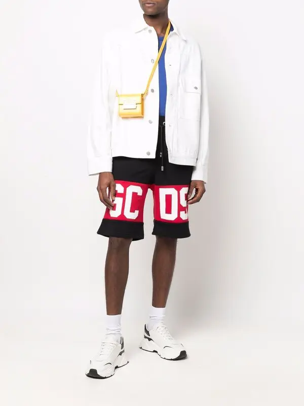 Gcds Logo Print Track Shorts - Black