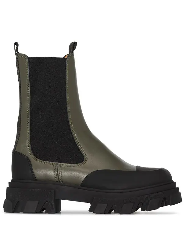GANNI Chelsea Ankle Boots - Green