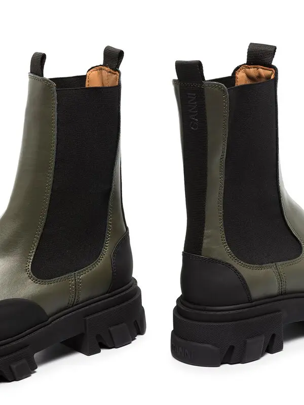 GANNI Chelsea Ankle Boots - Green