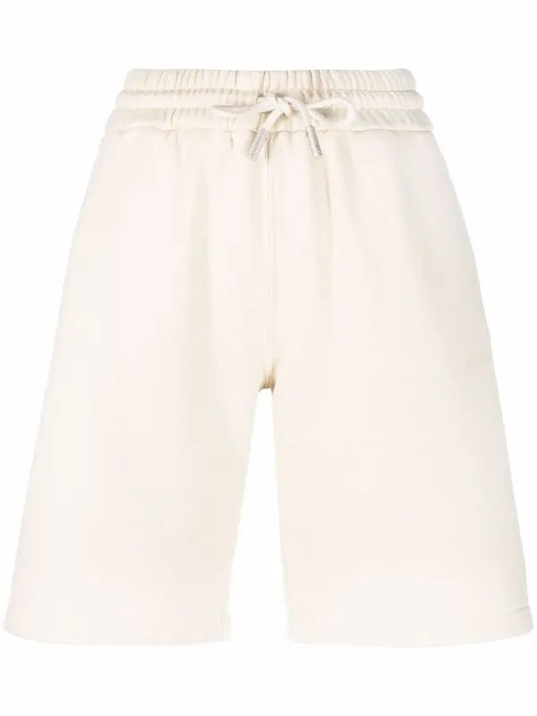 Off-White Diag Logo-print Sweat Shorts - Neutrals