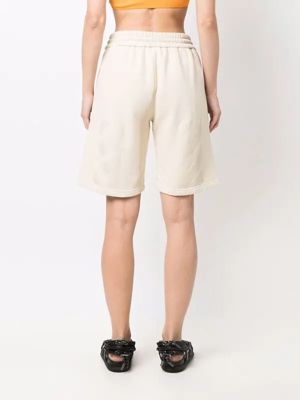 Off-White Diag Logo-print Sweat Shorts - Neutrals