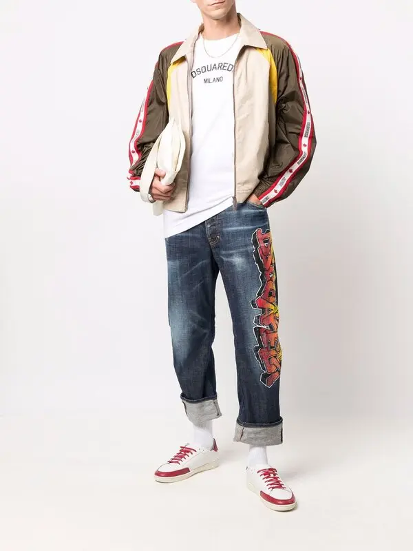 Dsquared2 Graffiti-print Loose-fit Jeans