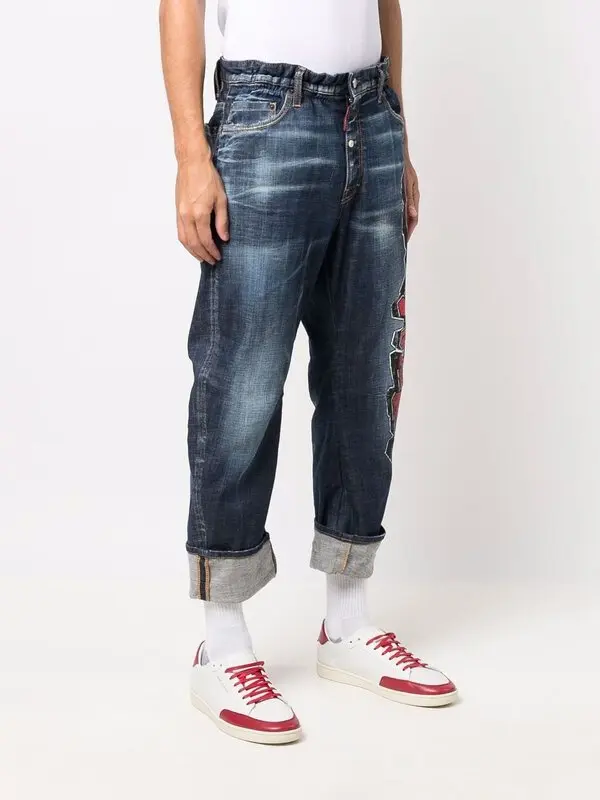Dsquared2 Graffiti-print Loose-fit Jeans