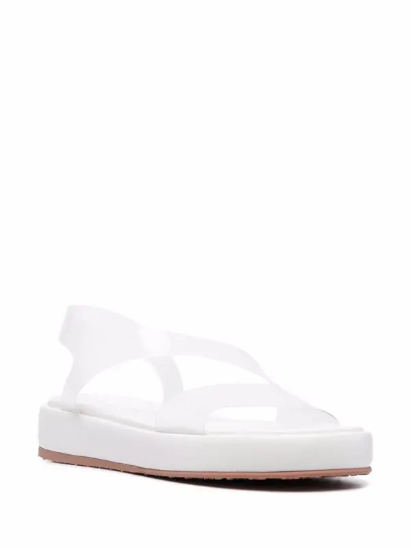 Gianvito Rossi Metropolis Flatform Sandals In White - 64  display picture 1