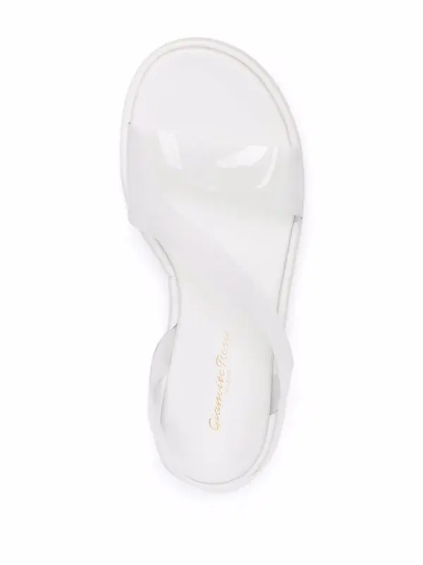 Gianvito Rossi Metropolis Flatform Sandals In White - 64  display picture 1