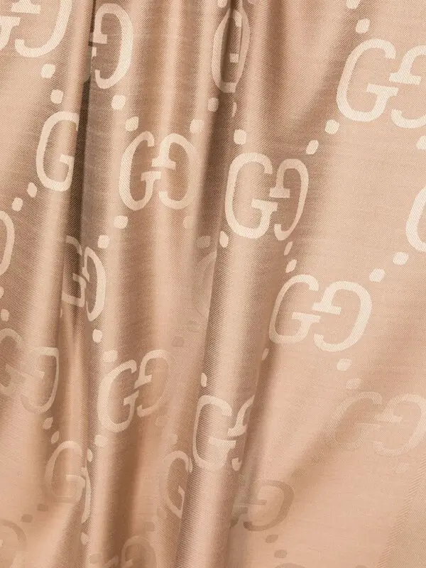 Gucci Gg Jacquard Frayed Scarf