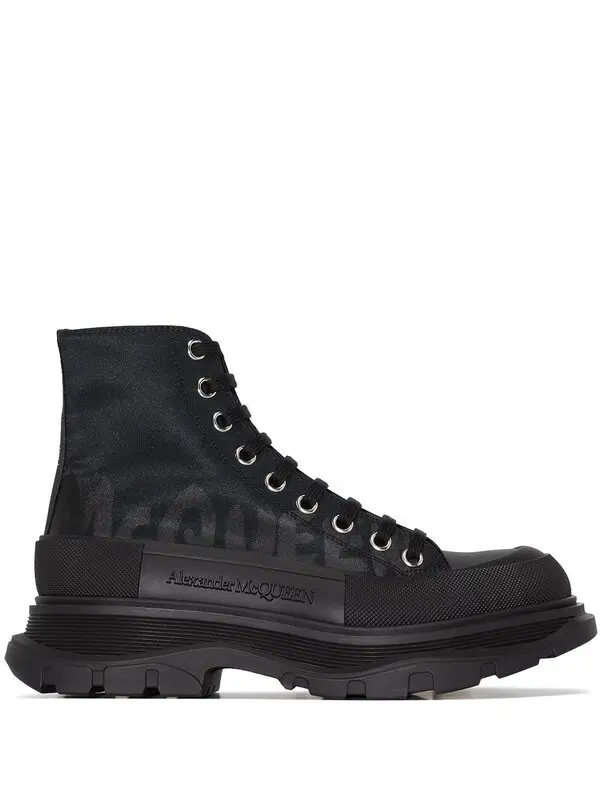 Alexander McQueen Tread Slick Lace-up Boots - Black