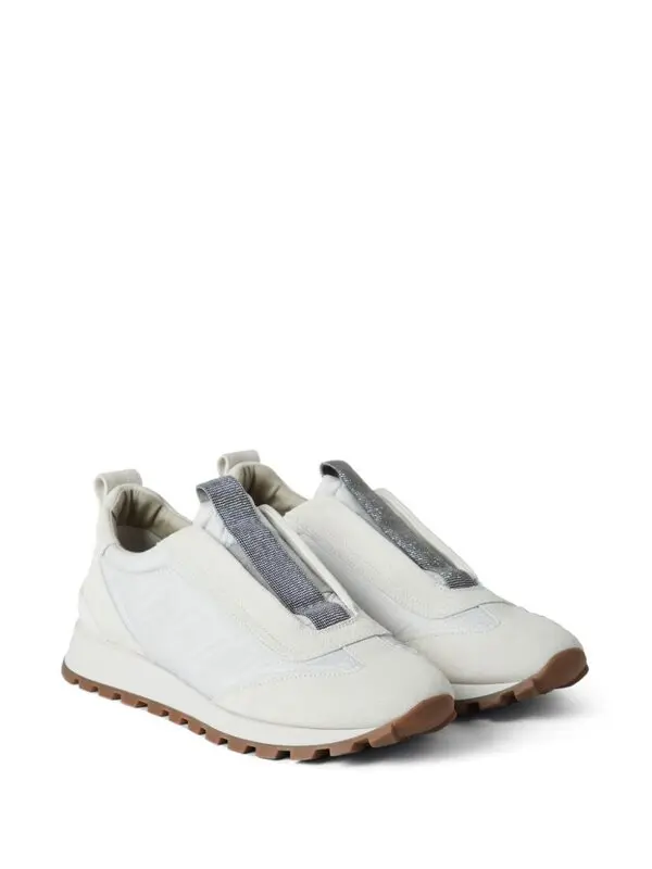 Brunello Cucinelli Monili Embellished Low-top Sneakers - White