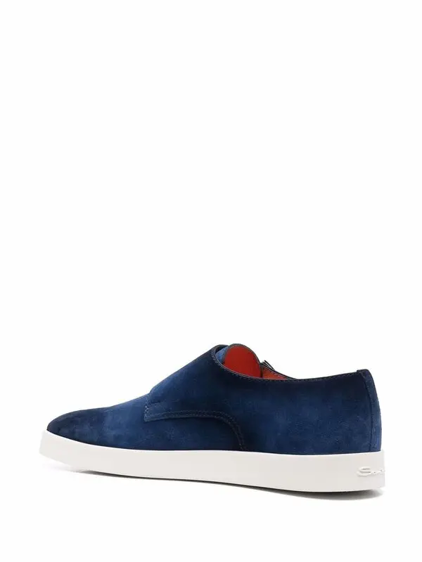 Santoni Atlantis Double Monk Strap Shoes In Blue - 50% Off  display picture 1