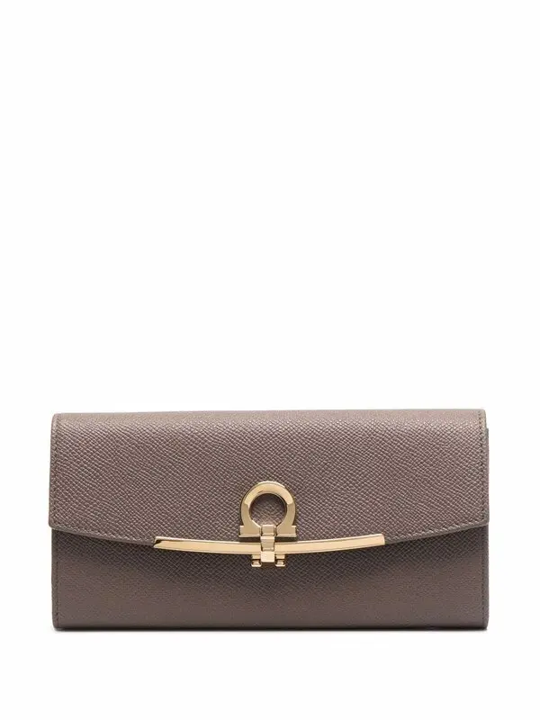 FERRAGAMO Gancini Continental Wallet - Brown