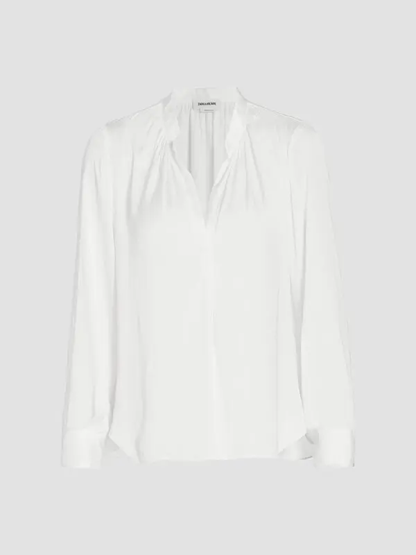 Zadig&Voltaire Tink Draped Satin Blouse - Ecru