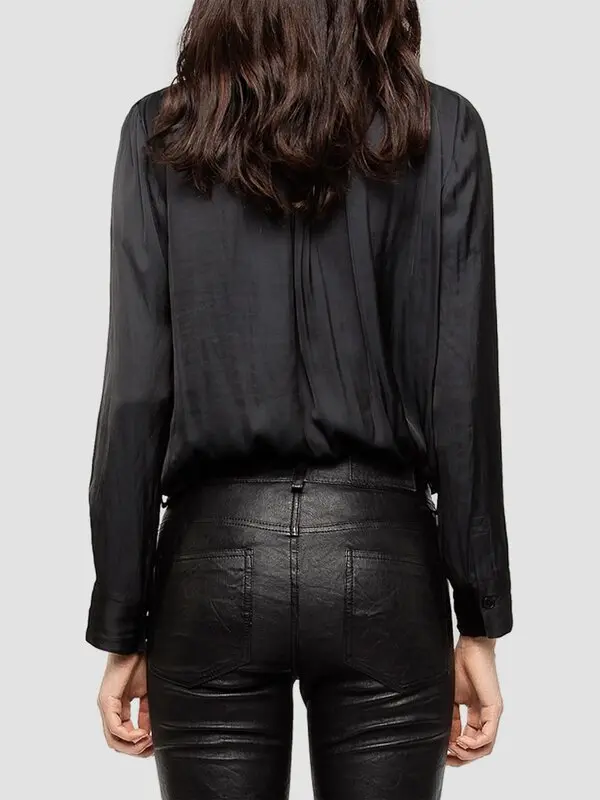 Zadig&Voltaire Tink Draped Satin Blouse - Noir