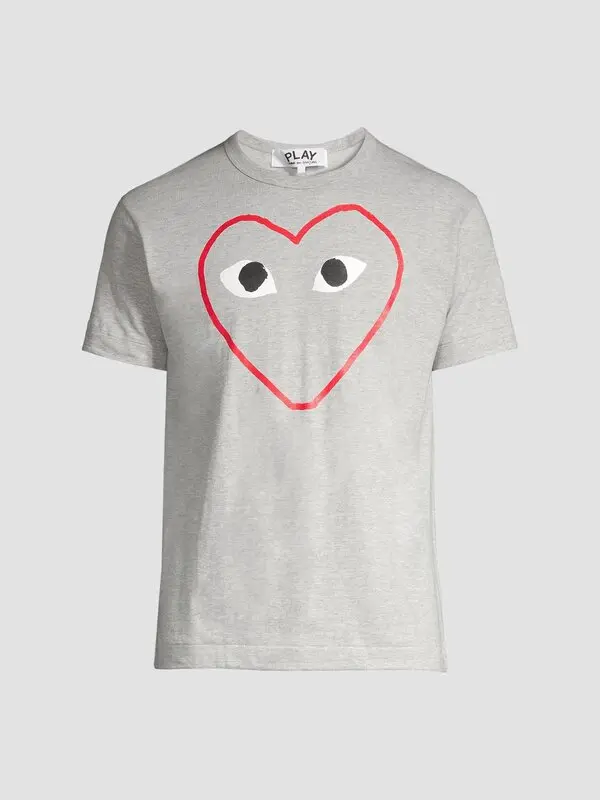 Play Comme Des Garcon Outline Heart Tee