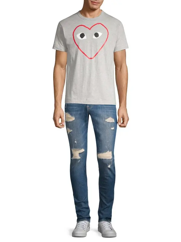 Play Comme Des Garcon Outline Heart Tee